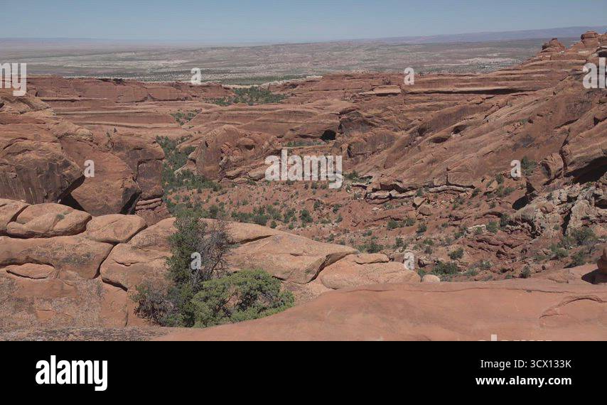 Eroded landscape, Arches National Park, Moab, Utah, USA Stock Video ...