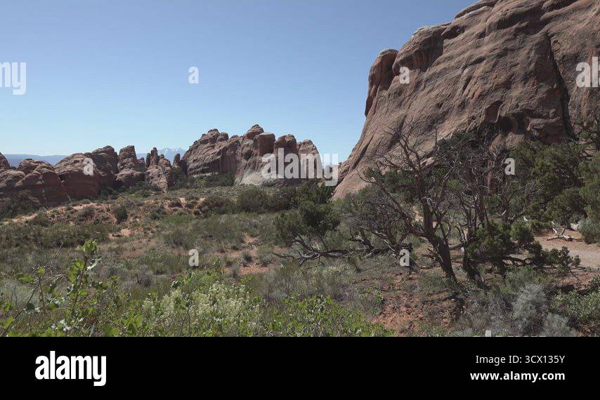 Eroded landscape, Arches National Park, Moab, Utah, USA Stock Video ...