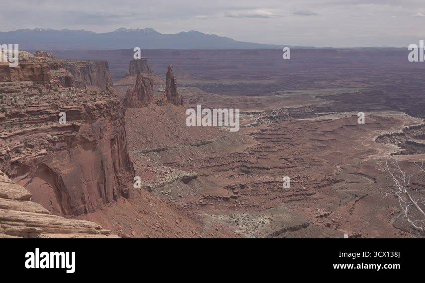 View from Mesa Arch in Canyonlands National Park near Moab, Utah, USA ...