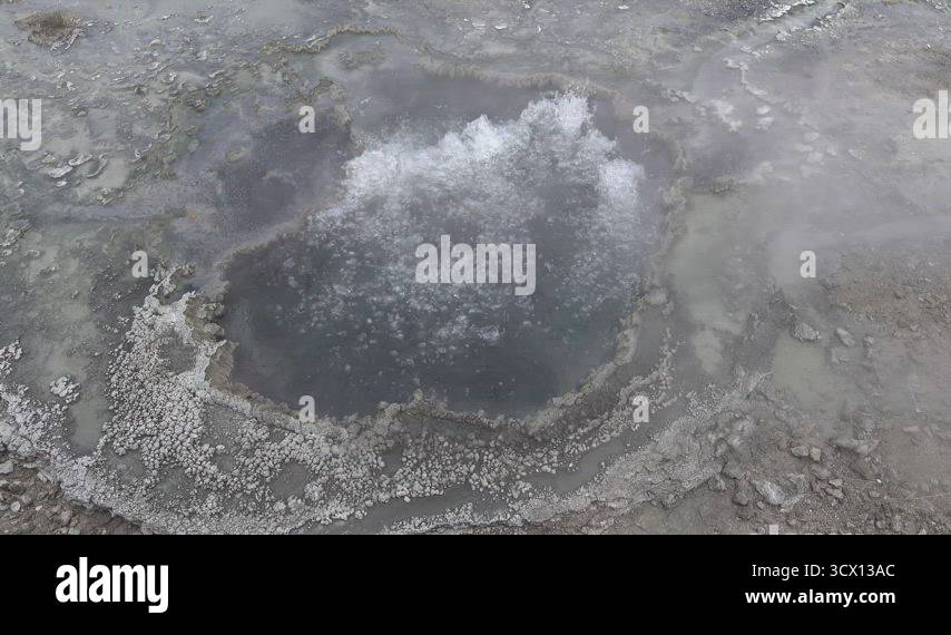Boiling water bubbler Geyser. Active geyser with major eruptions ...