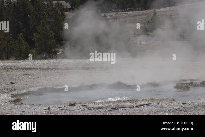 Boiling water bubbler Geyser. Active geyser with major eruptions ...