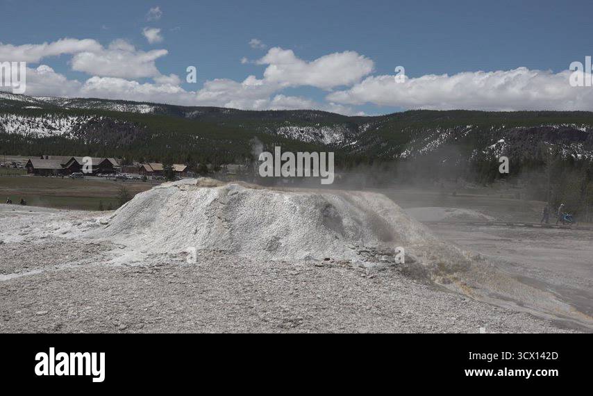 Geyser erupts in Yellowstone National Park in Wyoming, USA Stock Video ...