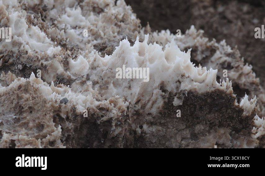 Salt formations in Death Valley National Park, Salt with clay ...
