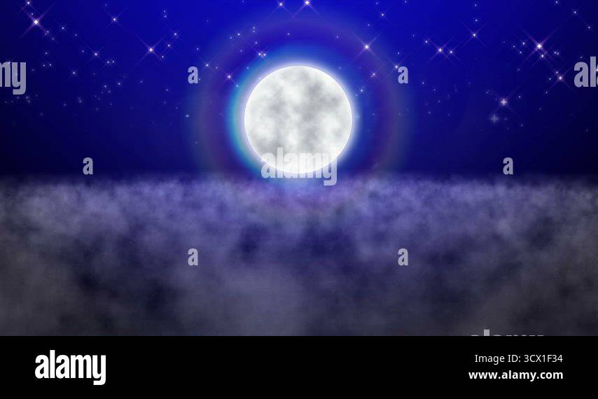dream full moon above clouds Stock Video Footage - Alamy