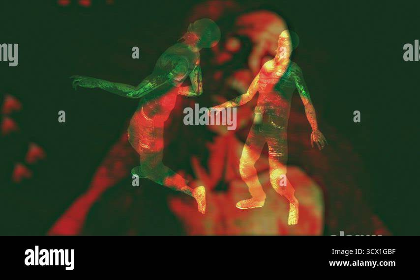 Horror Zombie With Effects, Mixed Media Of Two Cg Animation Stock Video ...