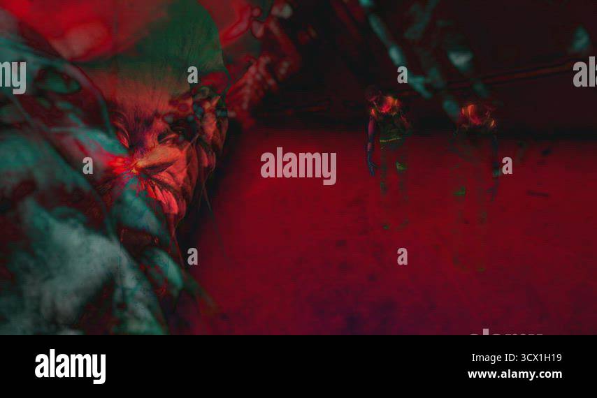Horror Zombie With Effects, Mixed Media Of Two Cg Animation Stock Video ...