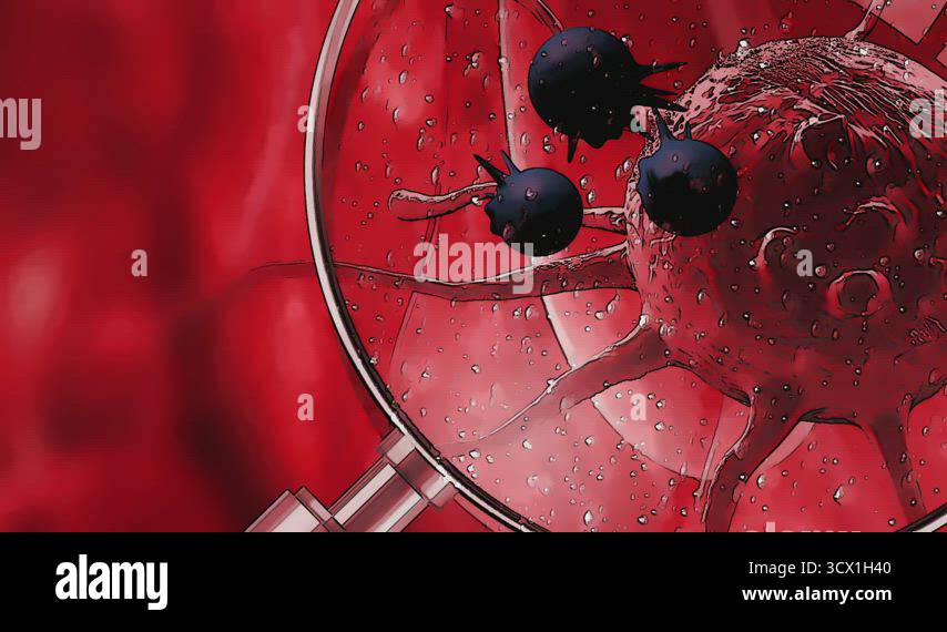 Animation in cartoon style- A Damaged And Disintegrating Cancer Cell ...