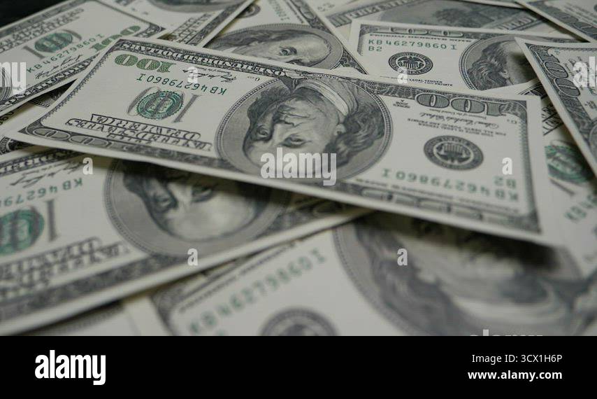 dollar bank note money for background. USA. dollars money set with ...