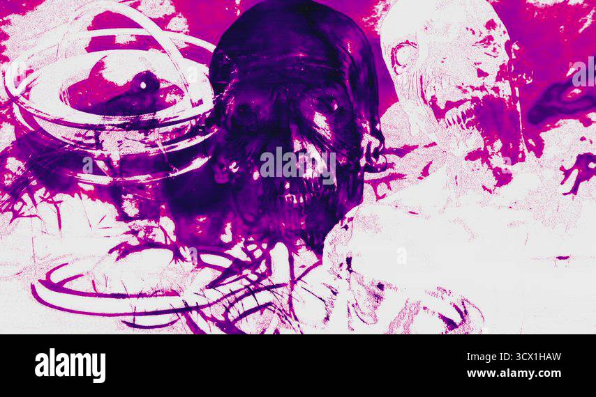 Horror Zombie With Effects, Mixed Media Of Two Cg Animation Stock Video ...