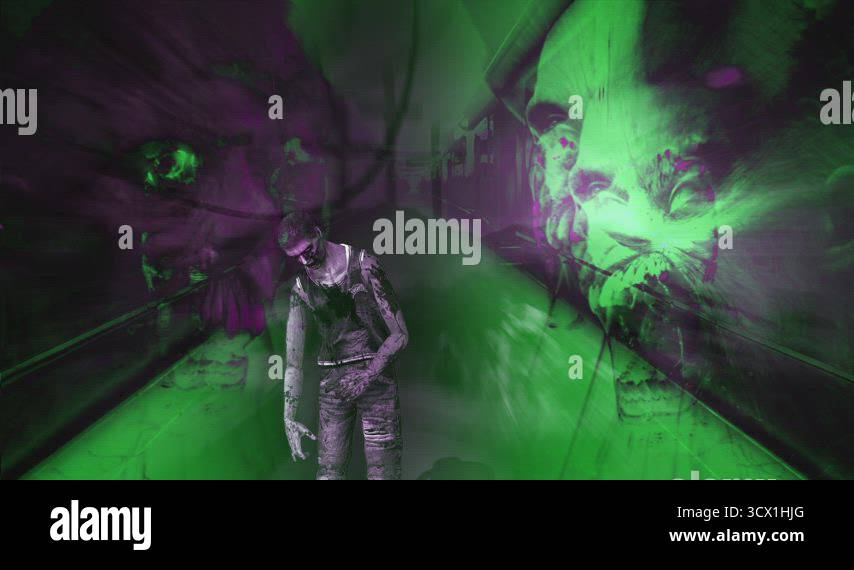 Horror Zombie With Effects, Mixed Media Of Two Cg Animation Stock Video ...