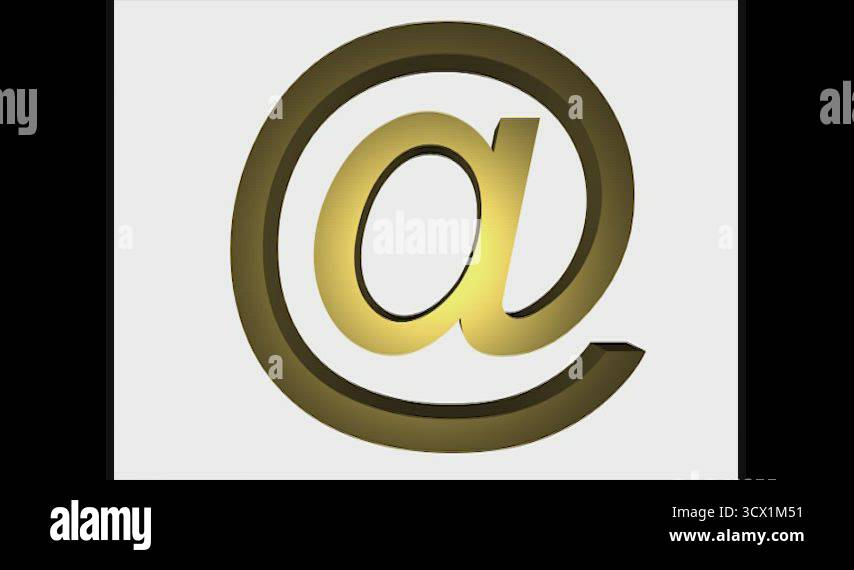 golden at sign rotates Stock Video Footage - Alamy
