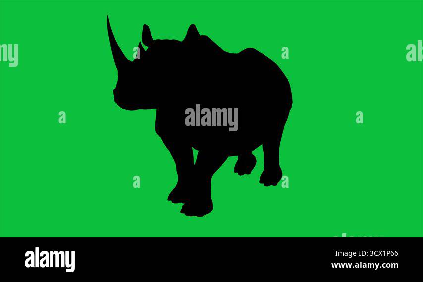 4k animation - Rhino Walks on the Green Screen Stock Video Footage - Alamy