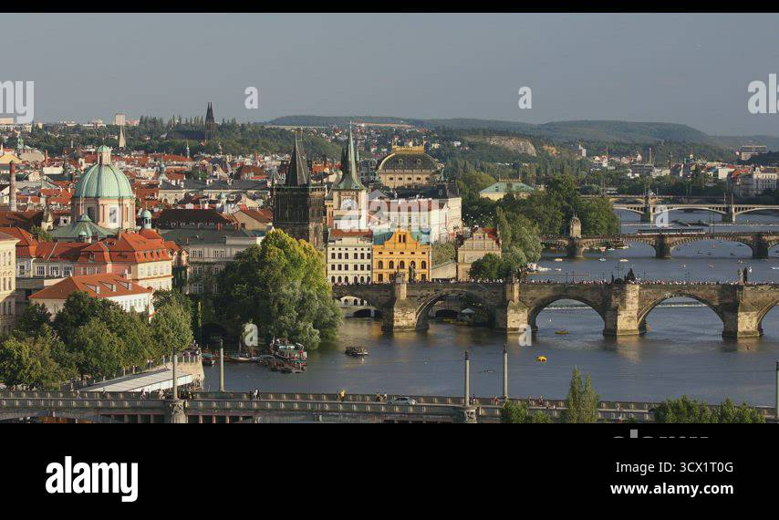 Famous Charles bridge in the sunset light, Charles bridge is one of the ...