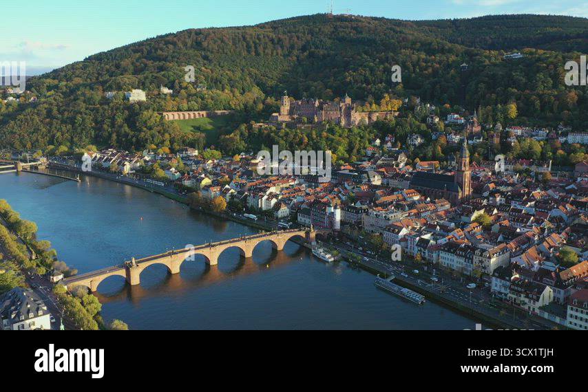 Heidelberg skyline aerial view from above. Heidelberg skyline aerial ...
