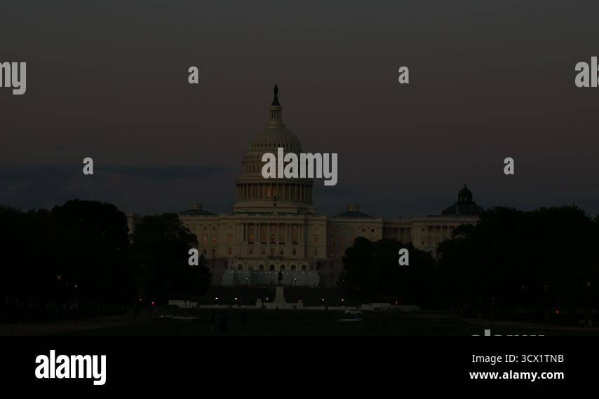 Capitol the United States building with the dome lit up at night the ...