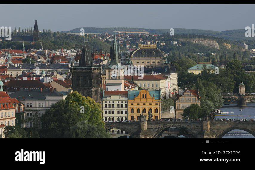 Famous Charles bridge in the sunset light, Charles bridge is one of the ...
