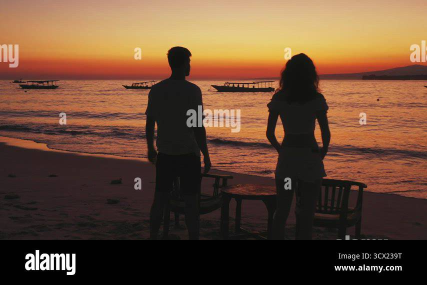 Happy couple in love dating on vacation enjoy life on beach on summer ...