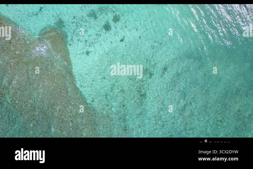 Beautiful above abstract view of a white paradise beach and aqua blue ...