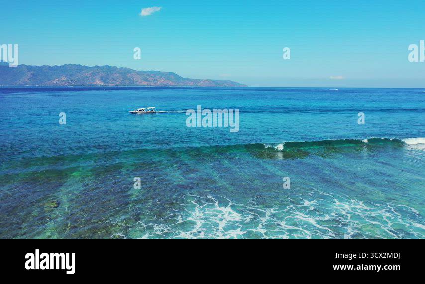 Luxury aerial abstract view of a sunshine white sandy paradise beach ...