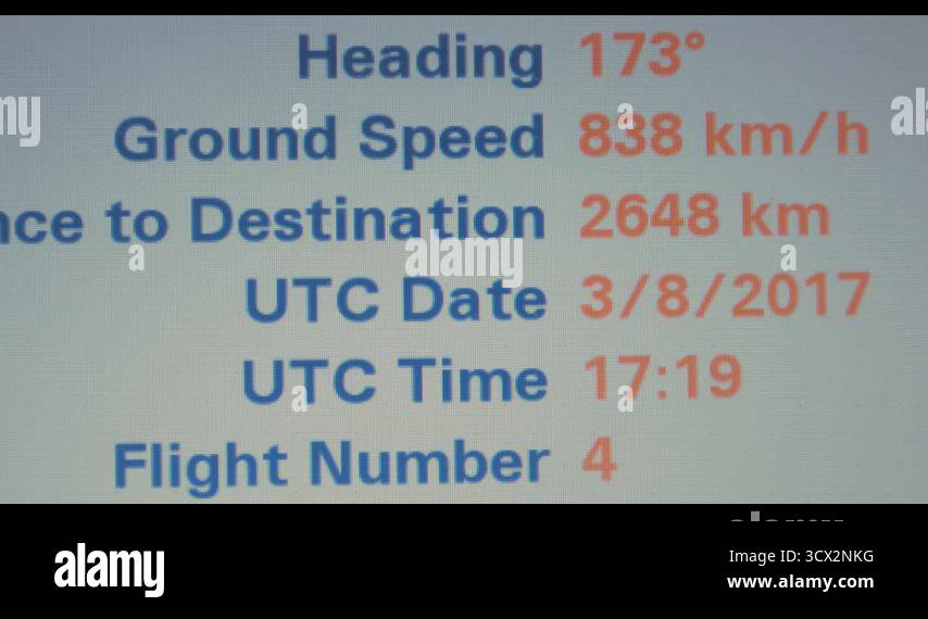 Flight review on seat monitor in plane Stock Video Footage - Alamy