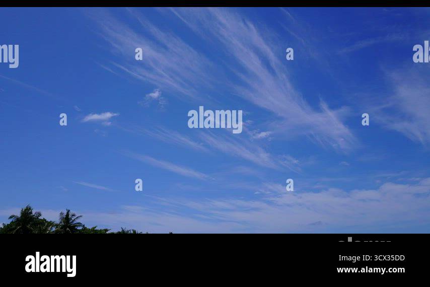 Luxury above island view of a sunshine white sandy paradise beach and ...