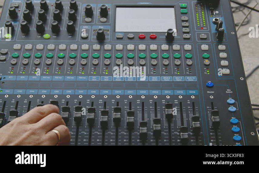 DJ controller for mixing music on performance. Sound engineer using ...