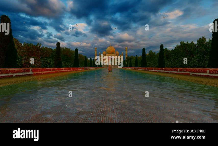 Amazing sky over Taj Mahal beautiful day Stock Video Footage - Alamy