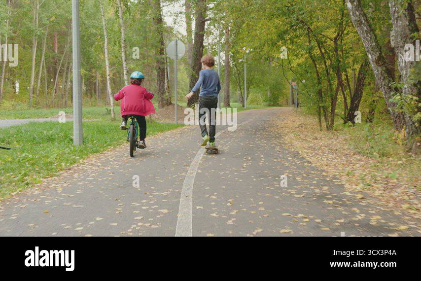 Back view children riding bicycle Stock Videos & Footage - HD and 4K ...