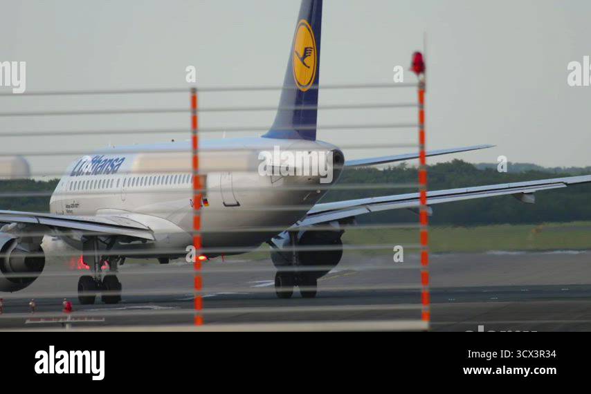 Airplane turn runway before departure Stock Video Footage - Alamy