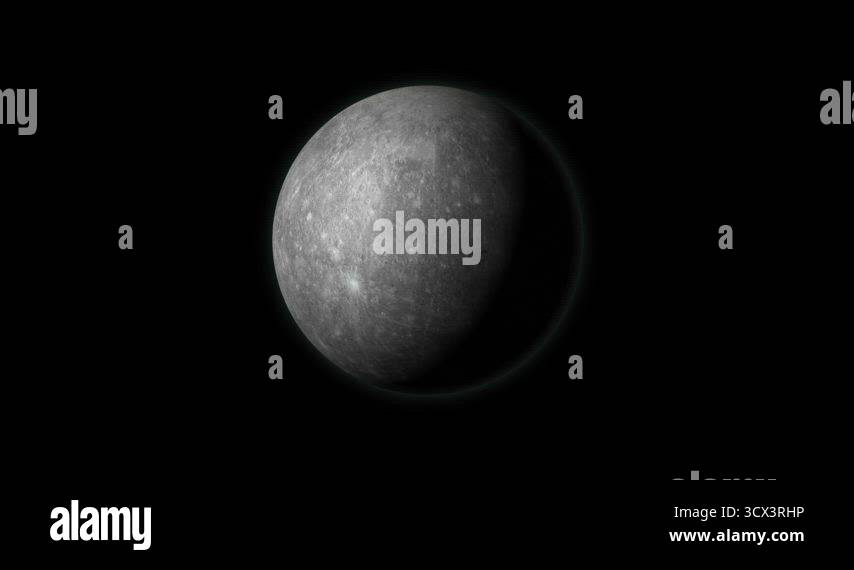 Planet Mercury rotating on a black background Stock Video Footage - Alamy