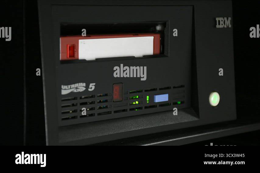 Change tape from the tape drive on Computer Server Stock Video Footage ...