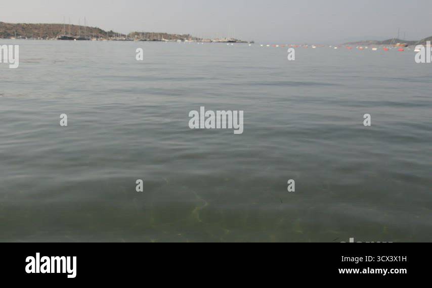 Gumbet, Bodrum Aegean sea bay and beach panorama Stock Video Footage ...