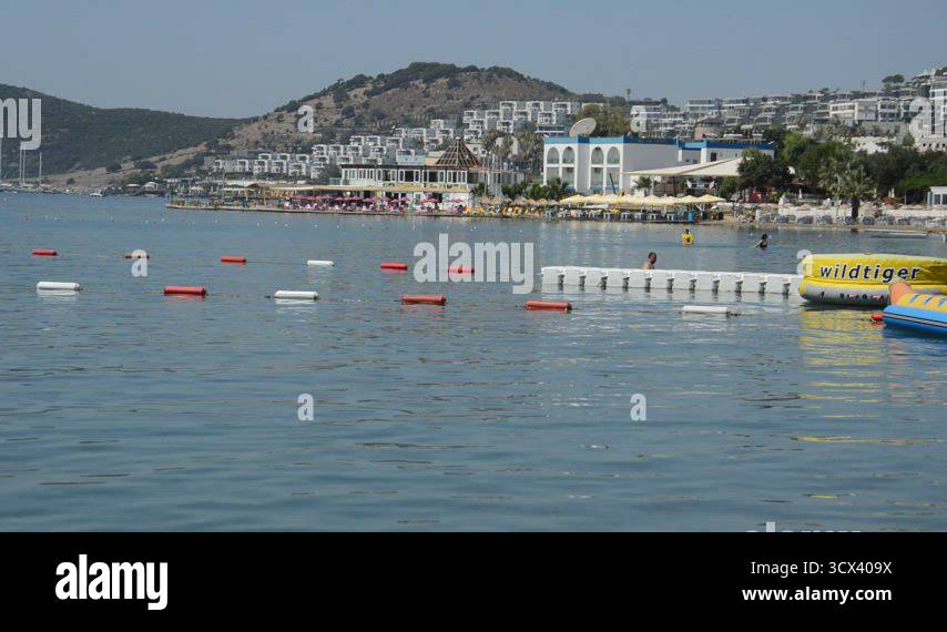 GUMBET, TURKISH - JULY 02, 2020: Beach and beach panorama in Bodrum ...