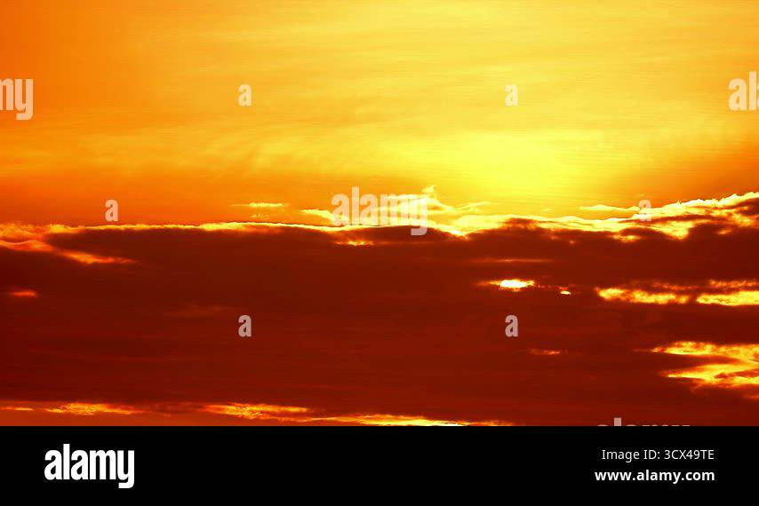 sunset rise back on silhouette dark orange yellow gold color sky Stock ...