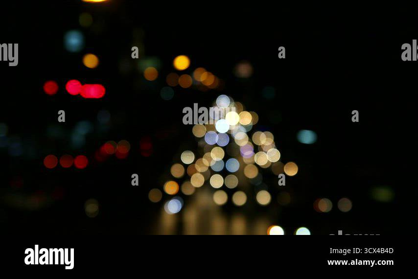 blur the rush hour traffic during the U turn many cars in night time ...