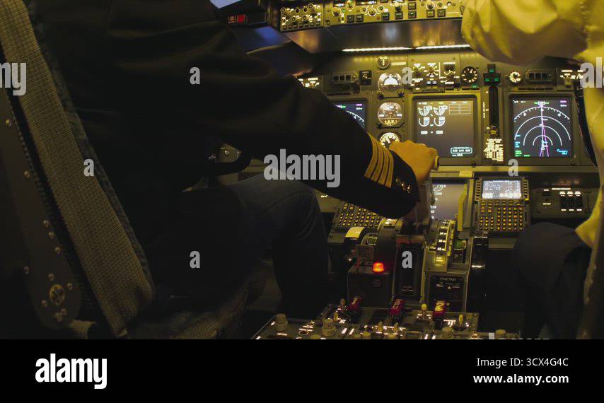 Civil aircraft cockpit Stock Video Footage - Alamy