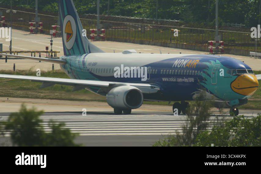 Airplane turn runway before departure Stock Video Footage - Alamy