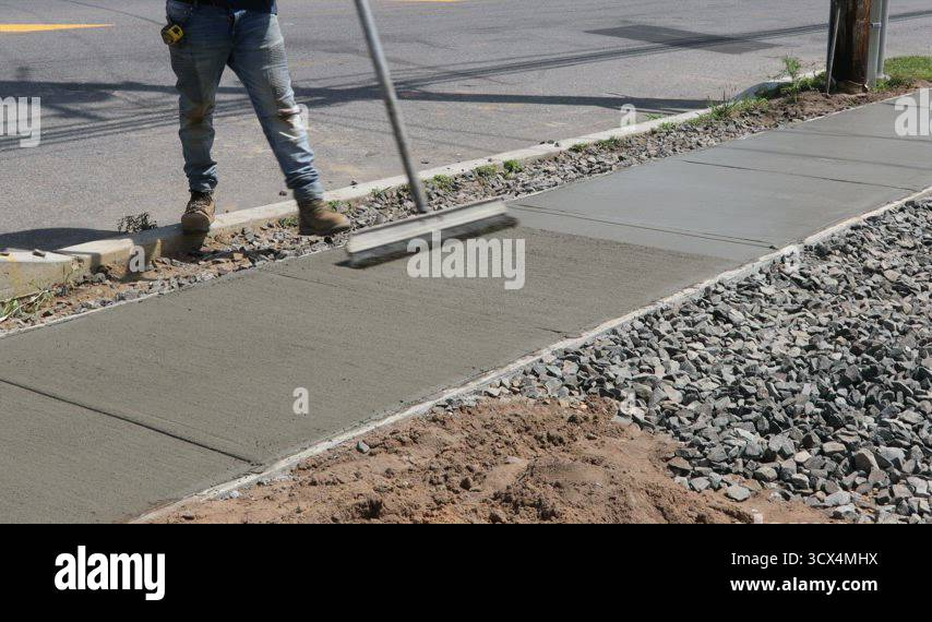 Workmen finish smooth concrete surface Stock Videos & Footage - HD and ...