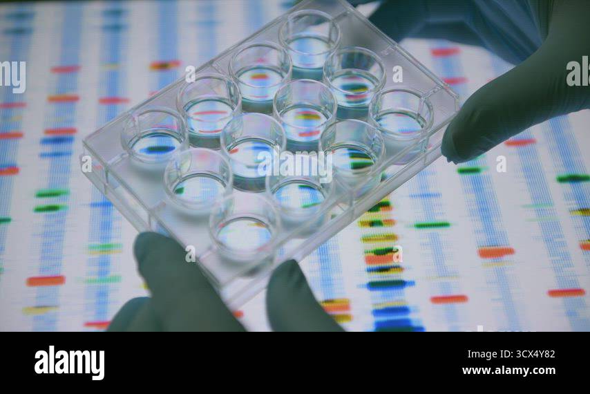 CU Scientist holding multi well plate with DNA samples, High Wycombe ...