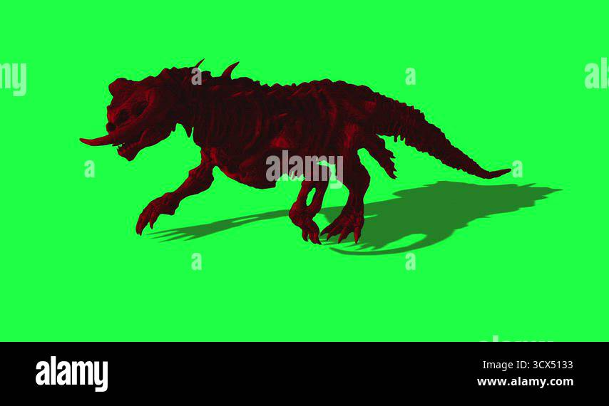 3d animation of mythical beast animal is running on green screen Stock ...
