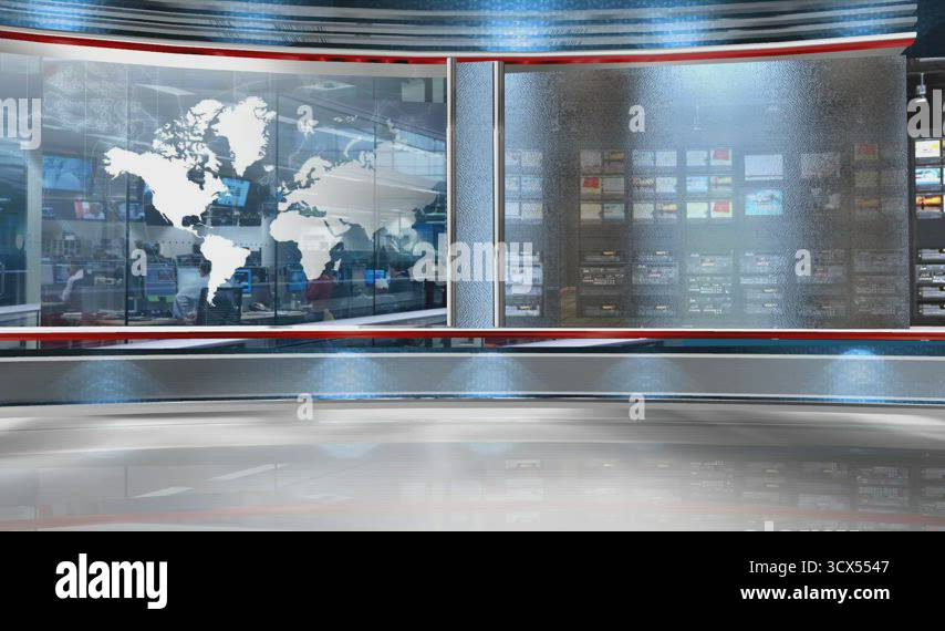 news studio virtualset2 Stock Video Footage - Alamy
