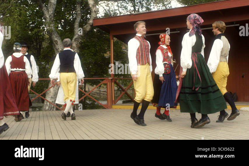 Costumed Swedish Folk Dancing Slow Motion Stock Video Footage - Alamy