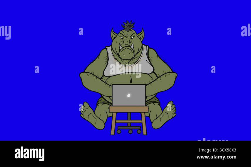 Animated Internet Troll Trolling On Blue Screen Stock Video Footage - Alamy