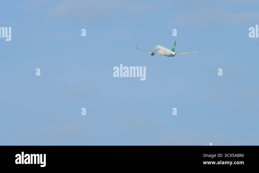 Airplane take-off and climb Stock Video Footage - Alamy