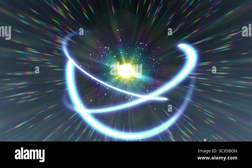atom orbit ray light abstract Stock Video Footage - Alamy