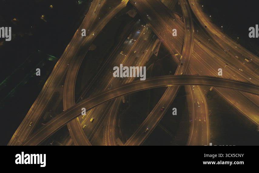 Illuminated complex road intersection cars Stock Videos & Footage - HD ...