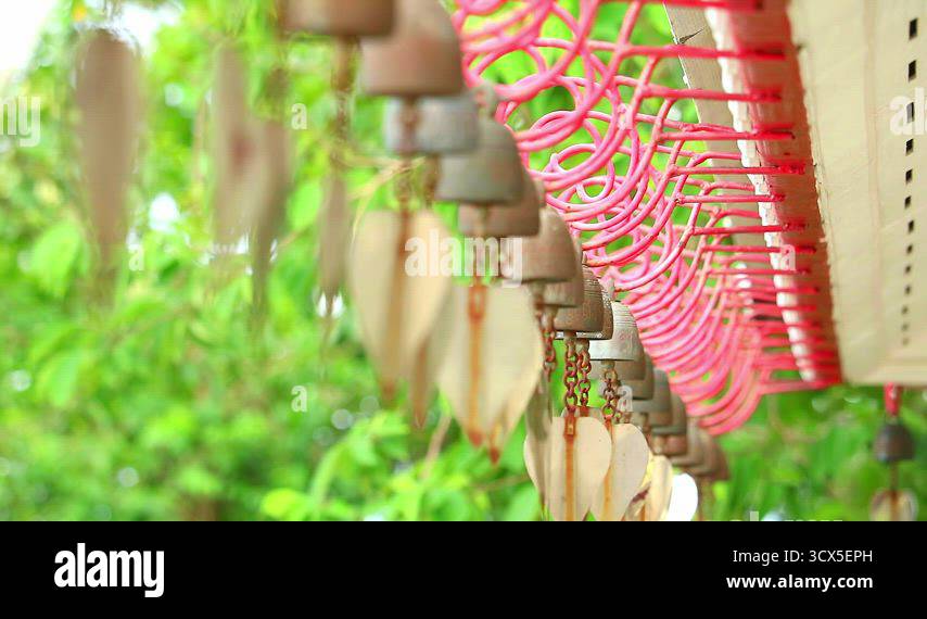 bell hanging on roof and text on bell meaning name of people in thai ...