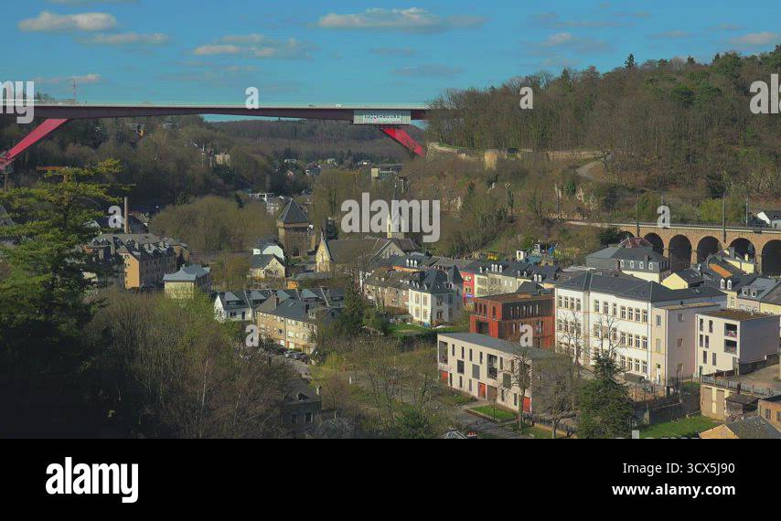 WS Buildings in Alzette Valley and Pont Rouge, Luxembourg City, Grand ...