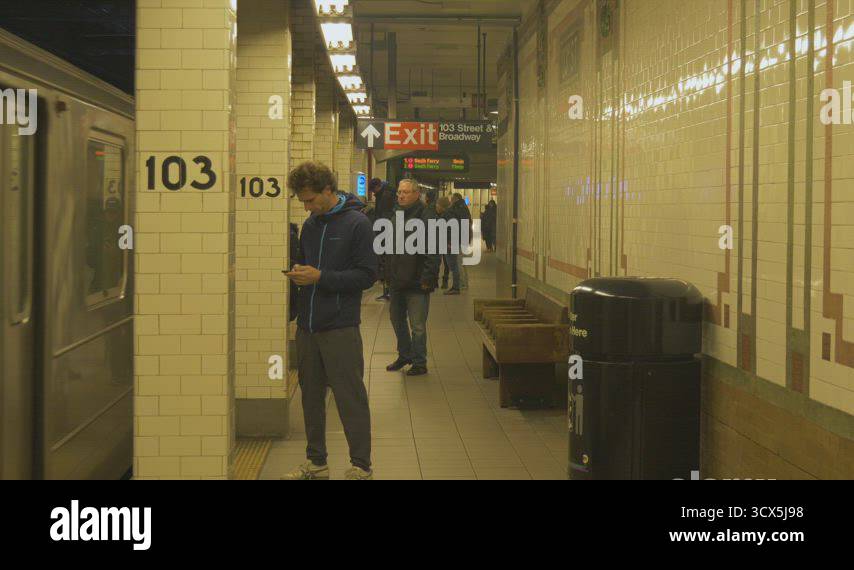 NEW YORK CITY, USA - NOVEMBER 22, 2018: People on Subway Station ...