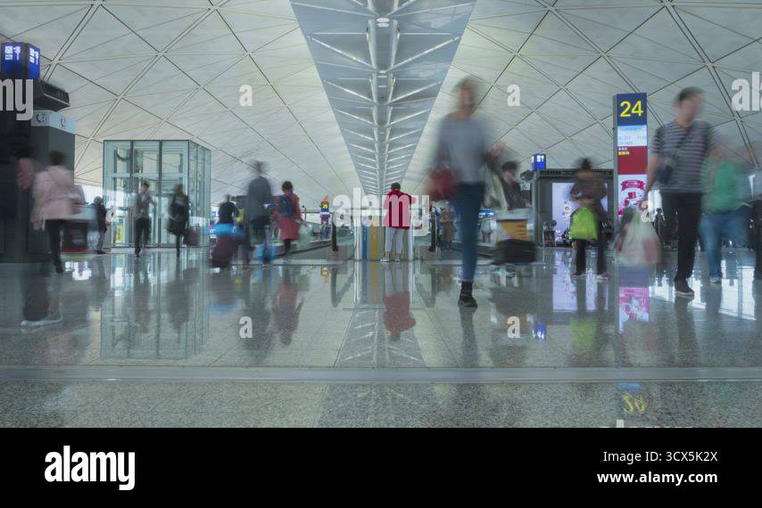 Hong Kong - January 22 2018: People are Walking and Using Travelators ...